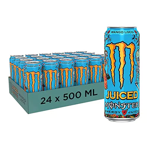 Monster Energy Mango Loco 24 Lattine da 500 ml, Energy Juice con ...