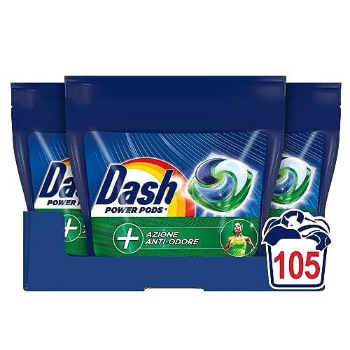 Dash Power Pods Detersivo Lavatrice In Capsule, 105 Lavaggi