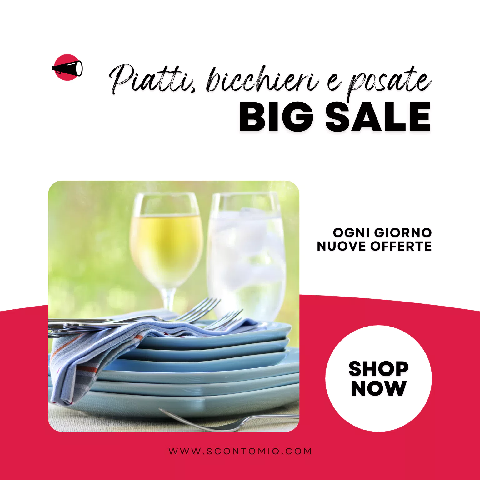 Offerte e promozioni in Piatti, bicchieri e posate